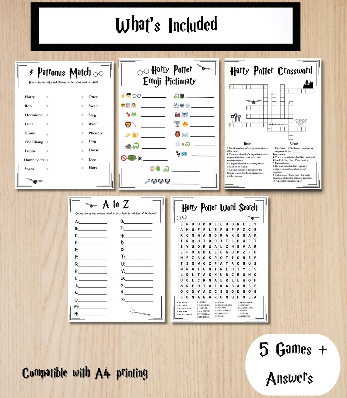 Printable Wizard Party Games | Wizarding Game Bundle | Kids Activities ...