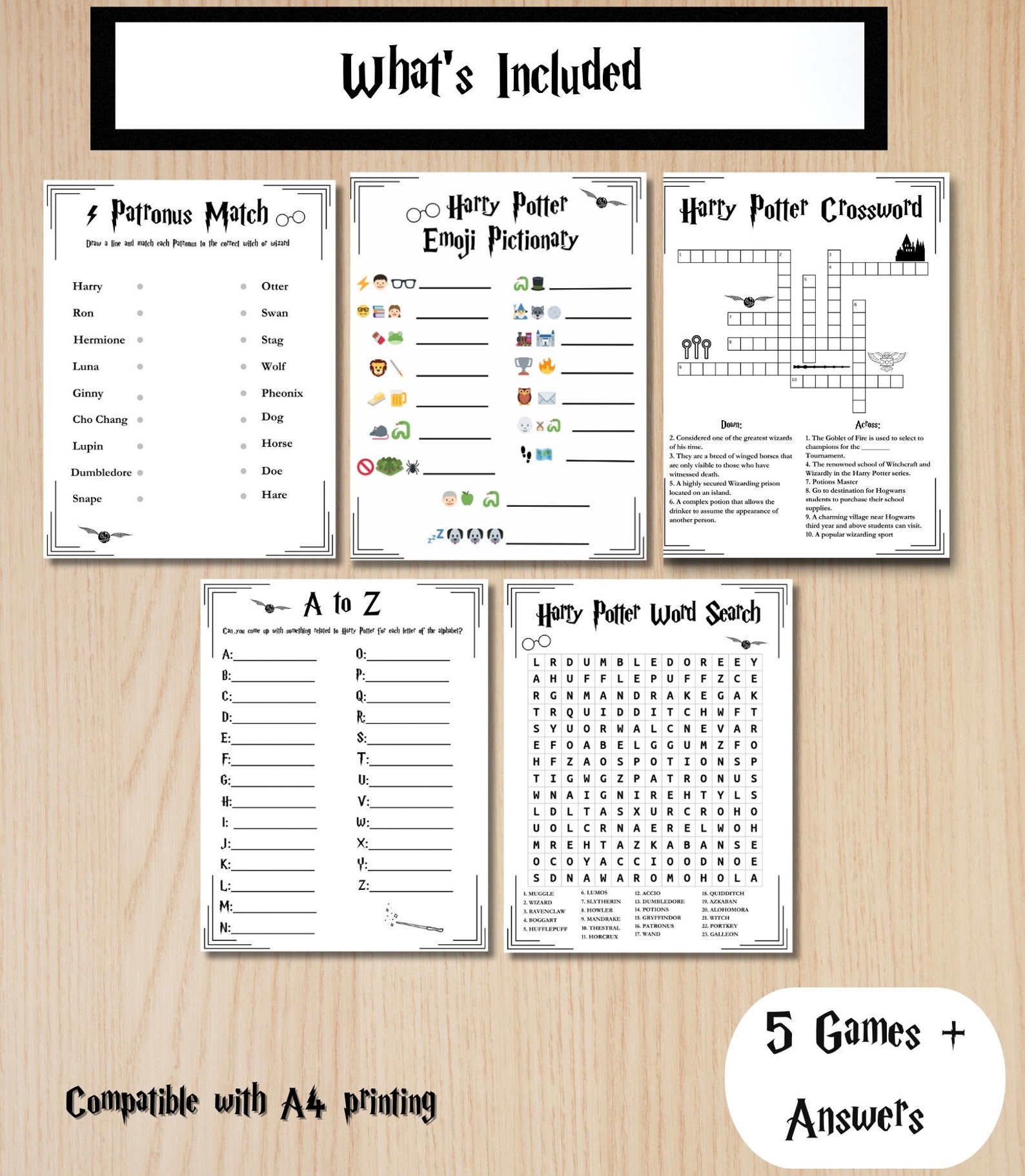 Printable Wizard Party Games | Wizarding Game Bundle | Kids Activities ...