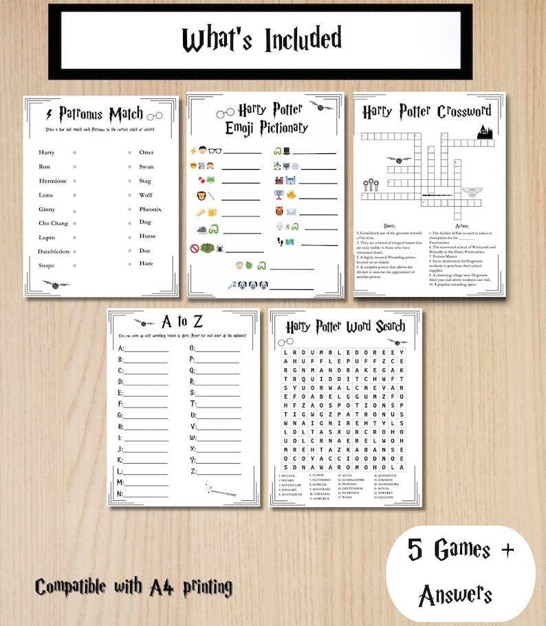 Printable Wizard Party Games | Wizarding Game Bundle | Kids Activities ...