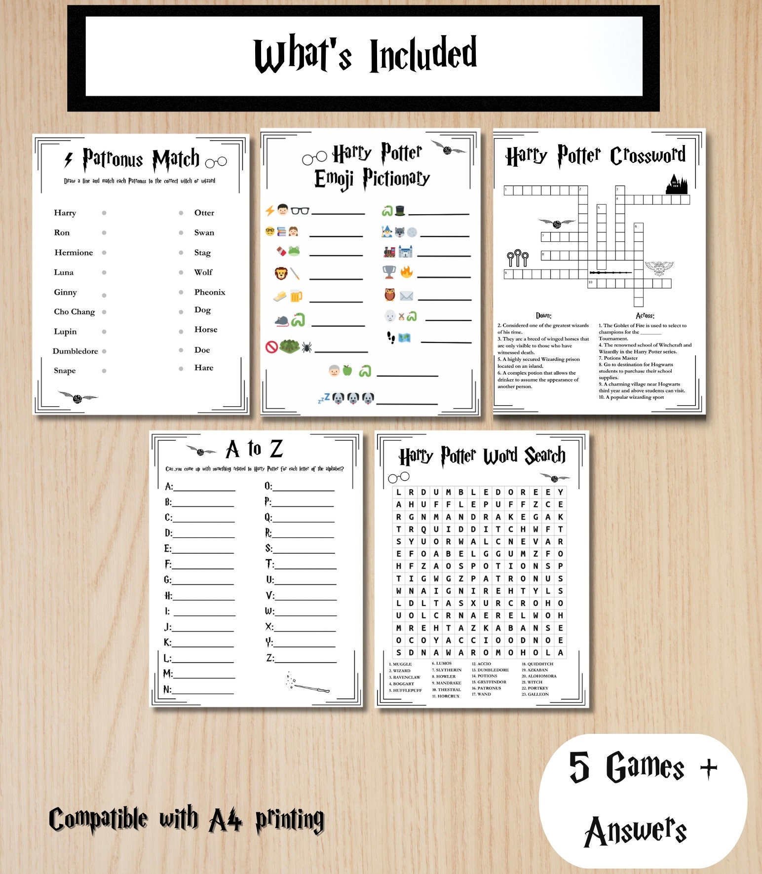 Printable Wizard Party Games | Wizarding Game Bundle | Kids Activities ...