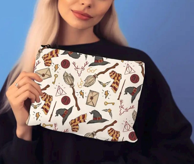 Harry Potter Pouch Hogwarts Wizard Pouch Makeup Wizard Bag - Etsy