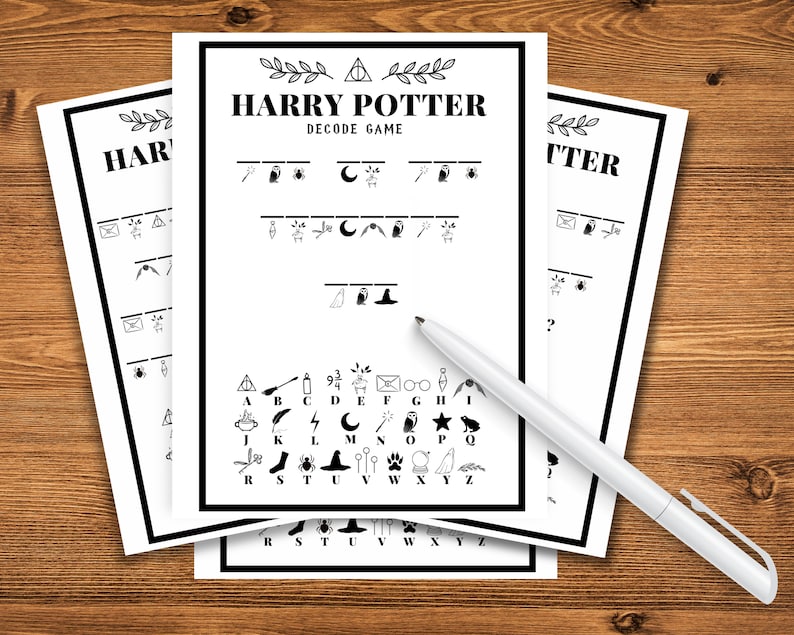 Printable Wizard Party Decode Game Set | Wizarding Game | Kids ...