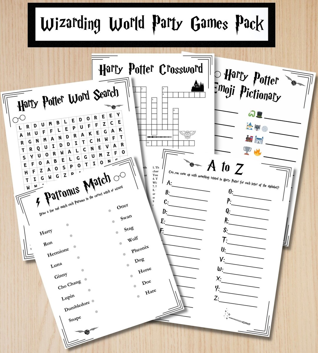 Printable Wizard Party Games | Wizarding Game Bundle | Kids Activities ...