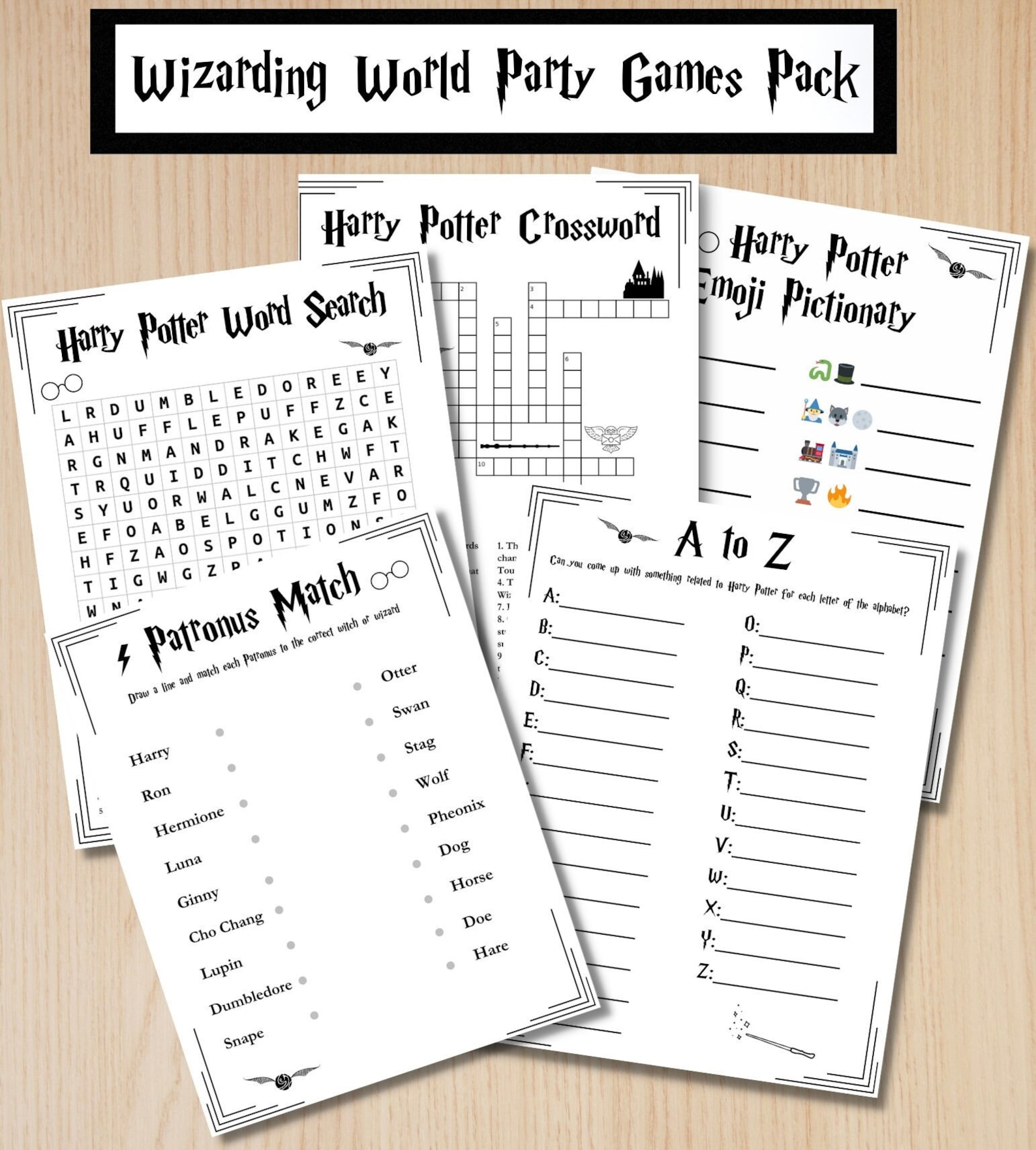 Printable Wizard Party Games | Wizarding Game Bundle | Kids Activities ...