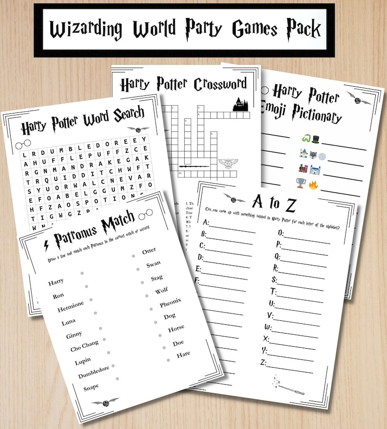 Printable Wizard Party Games | Wizarding Game Bundle | Kids Activities ...
