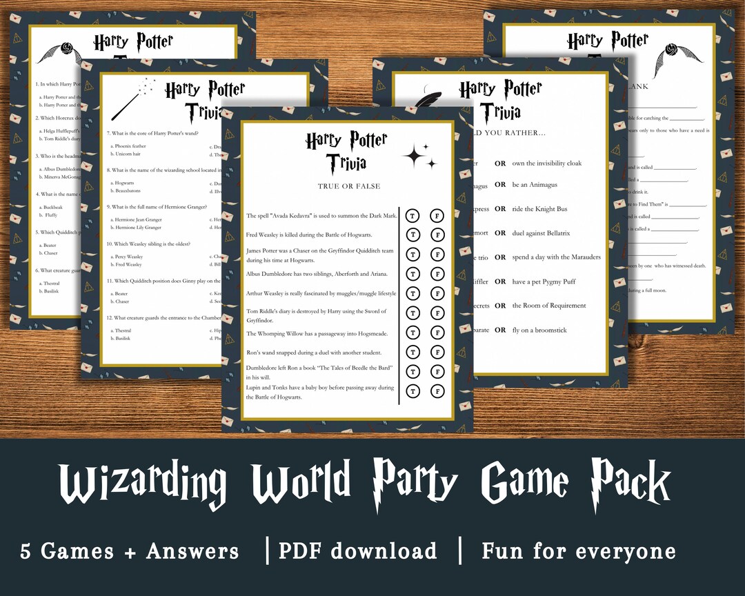 Printable Wizard Party Game Pack | Wizarding Game Bundle | Kids Activities | PDF - Etsy