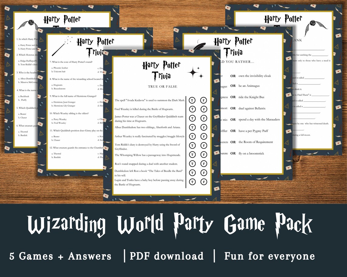 Printable Wizard Party Game Pack | Wizarding Game Bundle | Kids ...