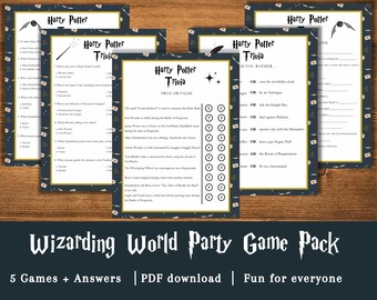 Printable Wizard Party Games | Wizarding Game Bundle | Kids Activities ...