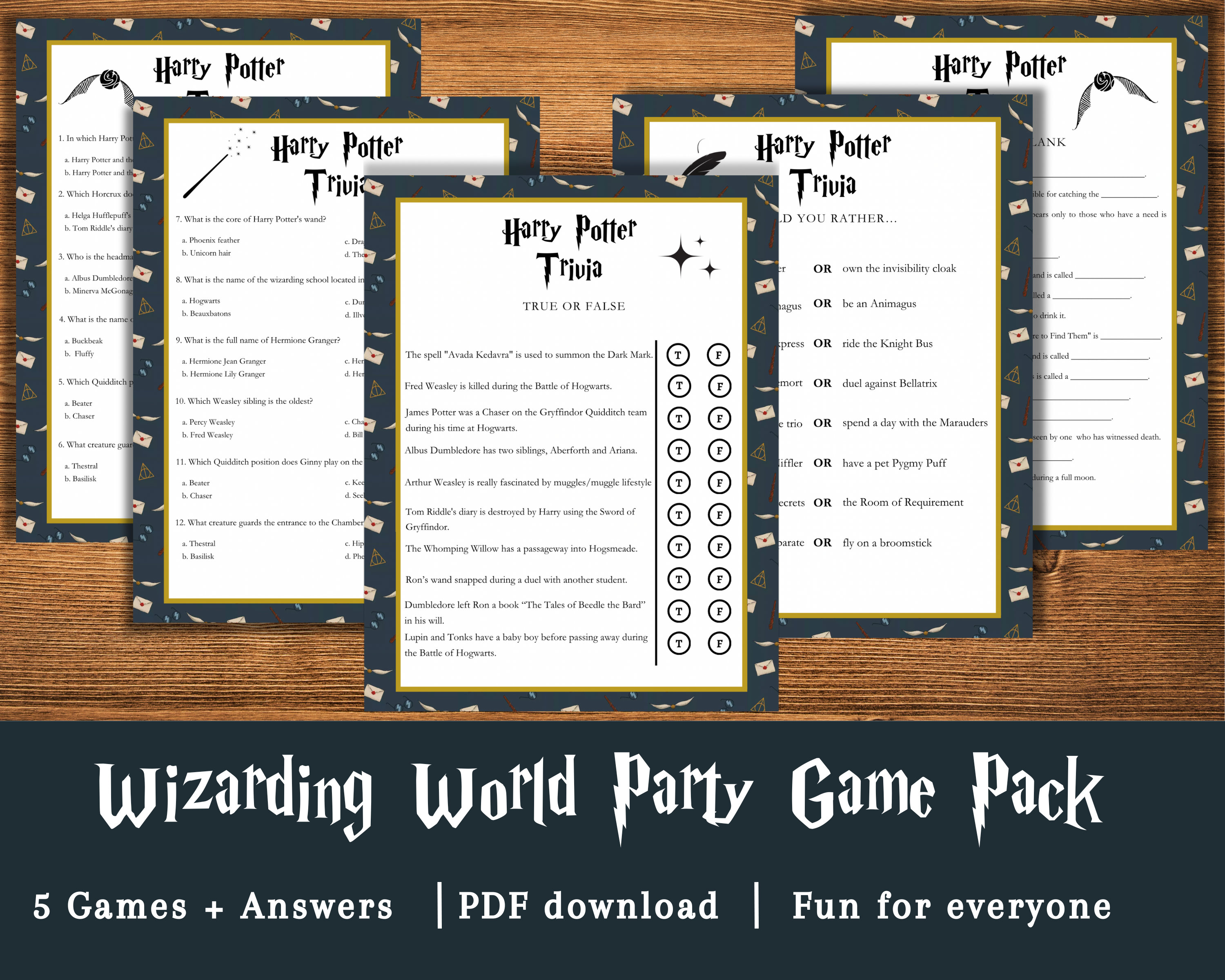Printable Wizard Party Game Pack | Wizarding Game Bundle | Kids ...