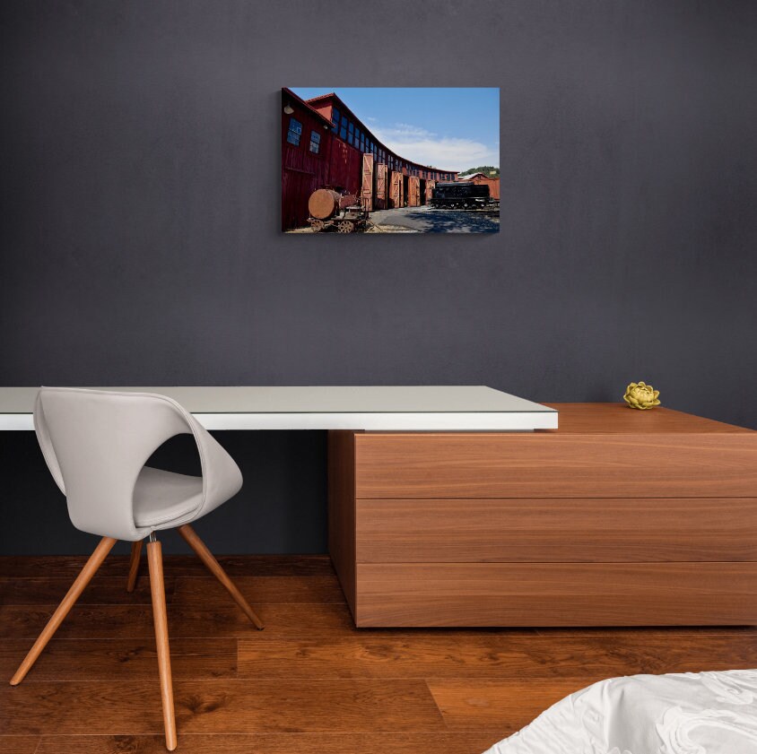 Wooden Train Roundhouse Print - Etsy