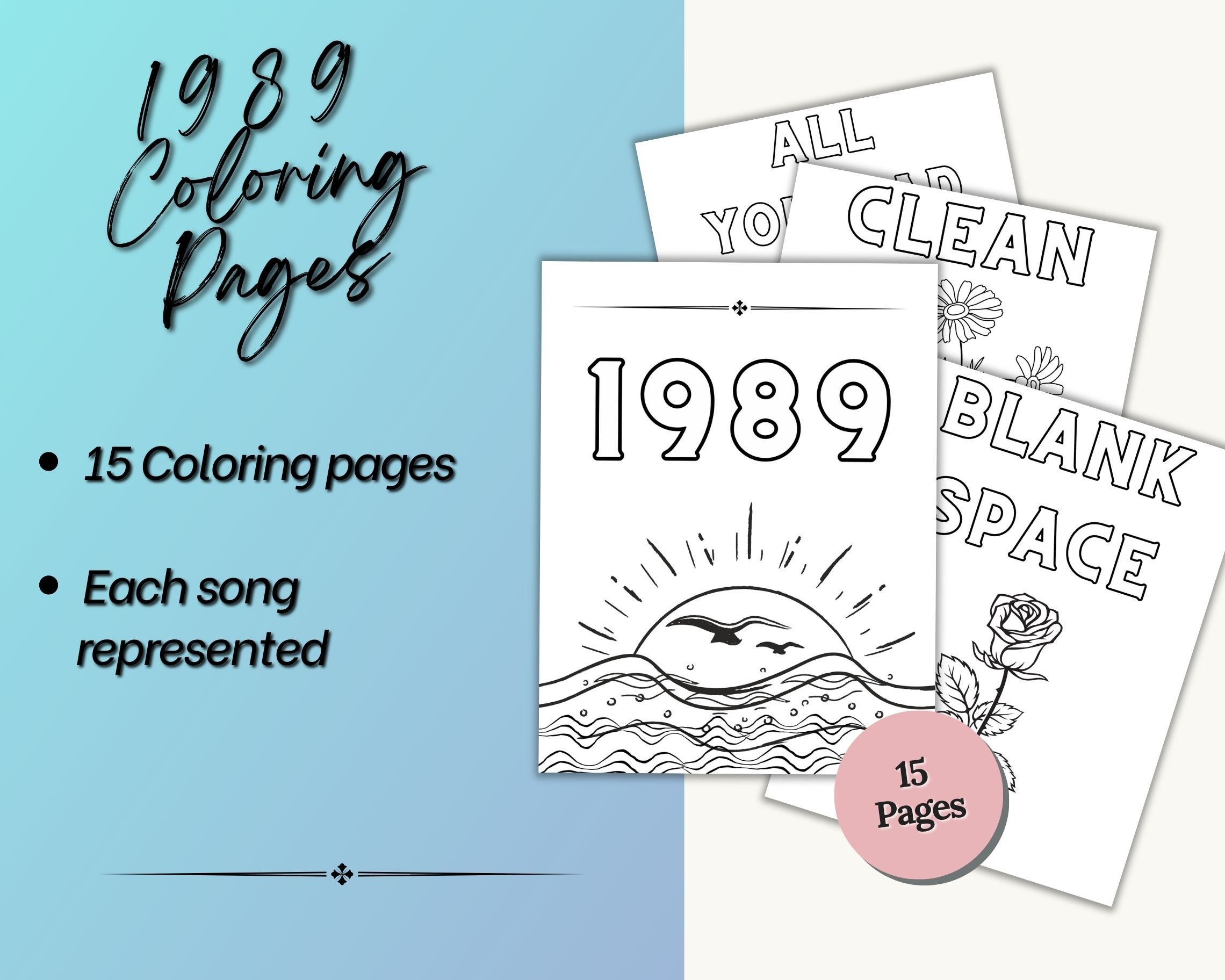 1989 Coloring Pages - Etsy