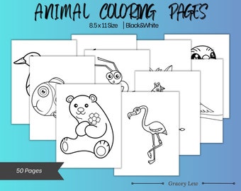 Wild Animal Coloring Page Fun for Adults or Children - Etsy