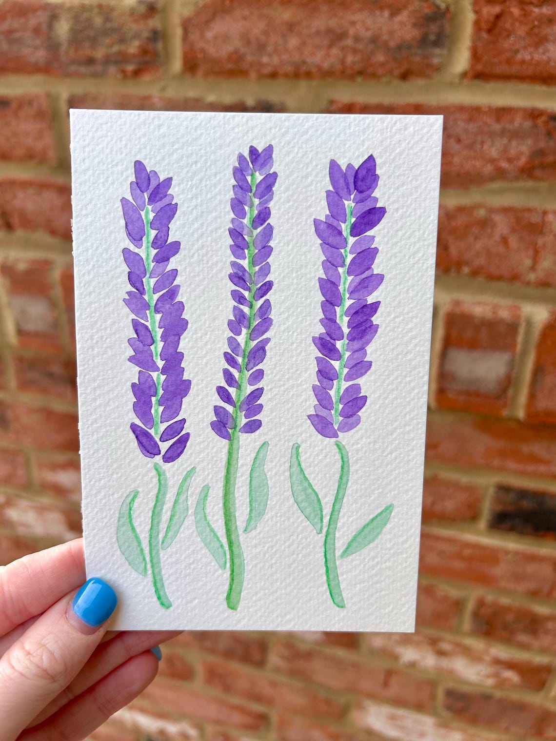 Simple Lavender Watercolor, Original, Hand Painted, 5x7 Painting ...