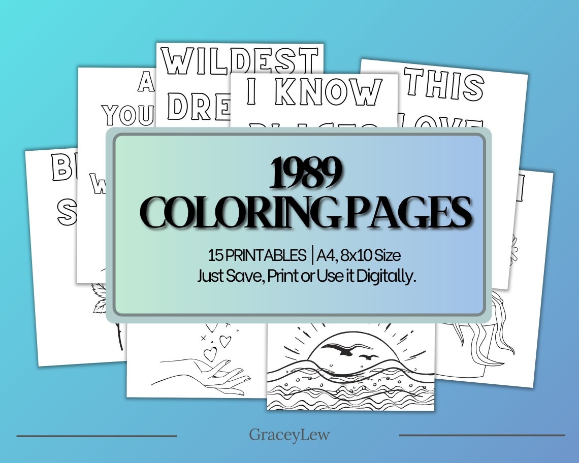 1989 Coloring Pages - Etsy