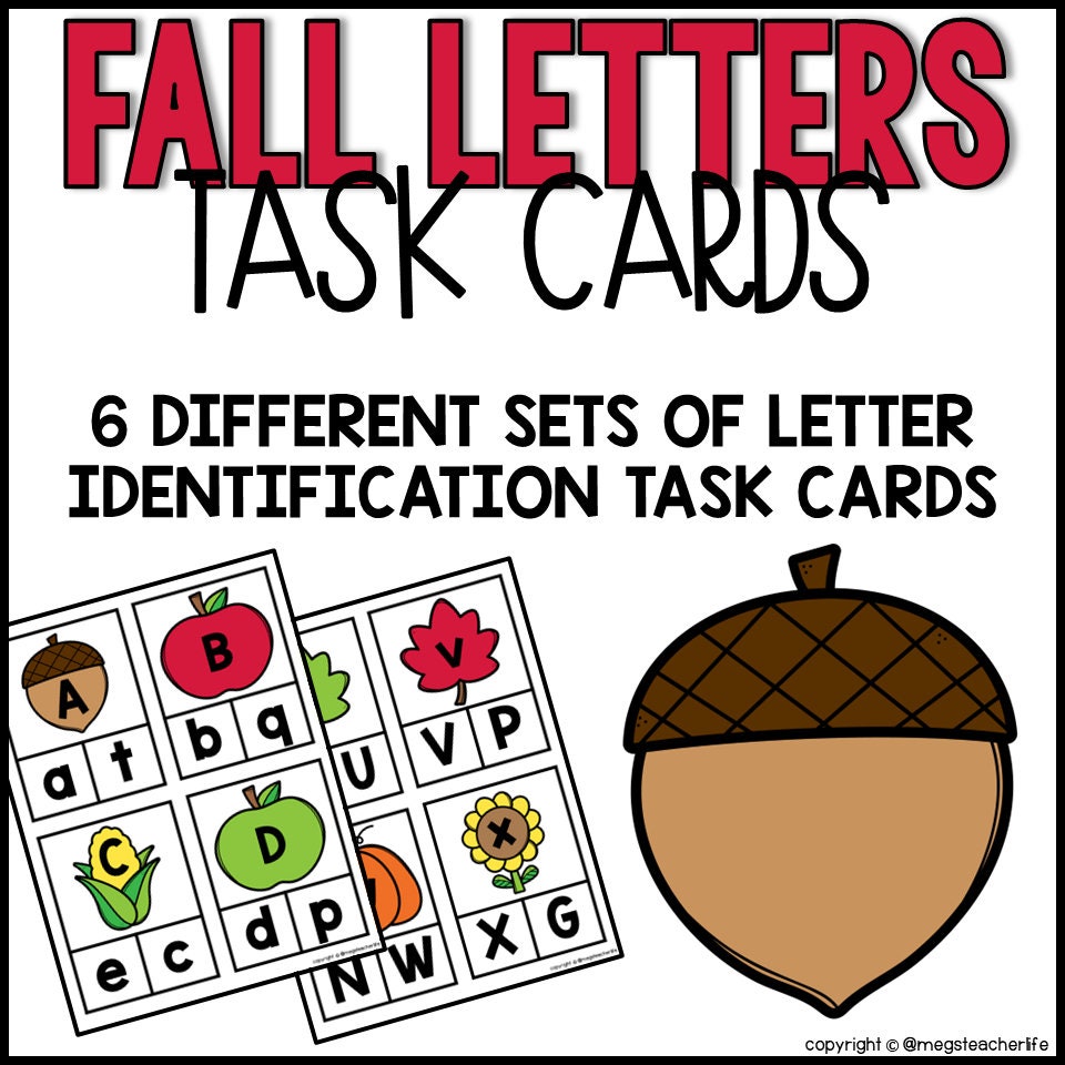 Letter Task Cards Letter Matching Letter Recognition Clip Cards ...