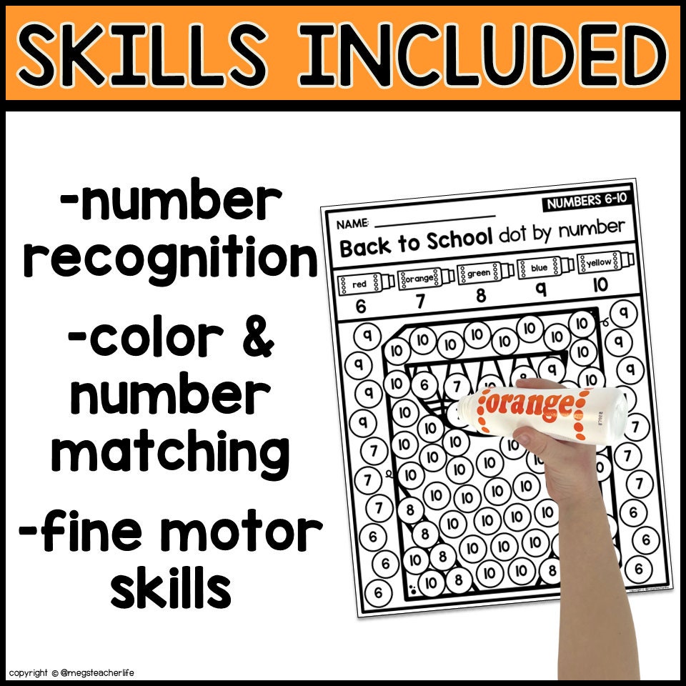 Color by Number Activity for Kindergarten | Dot Marker Worksheets for ...