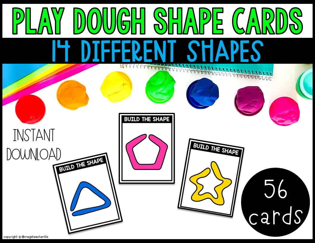 Shapes Play Dough Mats - Printable Playdough Activity - Toddler ...
