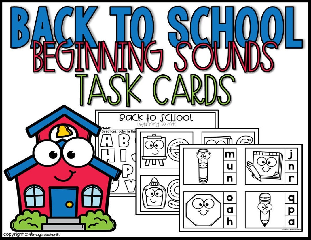 Kindergarten Beginning Letter Sound Task Cards | Write the Room ...