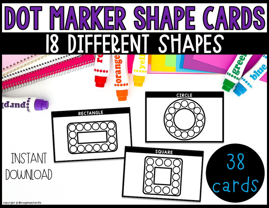 Dot Marker Shape Cards | Shape Cards | Fine Motor Skills | Shape ...
