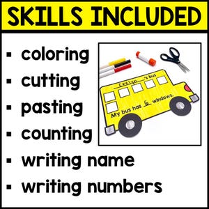 Kindergarten Counting Activity | Bus Craft | Kindergarten Craft ...