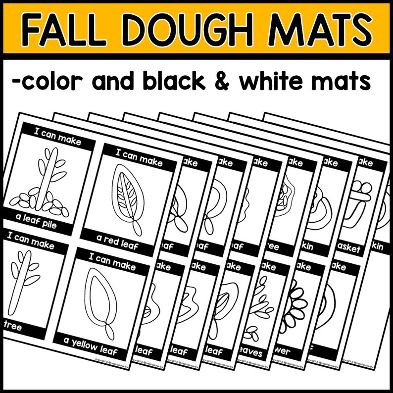 Fall Play Dough Mats - Printable Playdough Activity - Toddler Preschool ...