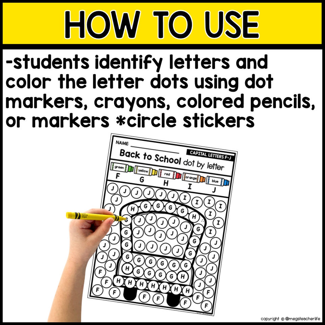 Back to School Color by Letter Activity for Kindergarten Preschool Back ...