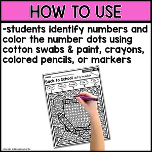 Back to School Color by Number Activity for Preschool | Kindergarten ...