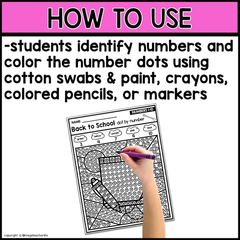 Back to School Color by Number Activity for Preschool | Kindergarten ...