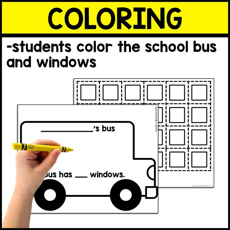 Kindergarten Counting Activity | Bus Craft | Kindergarten Craft ...