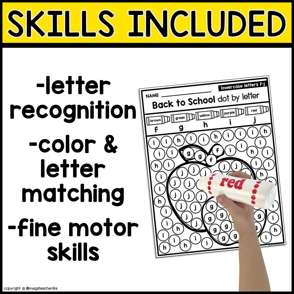 Back to School Color by Letter Activity for Kindergarten Preschool Back ...