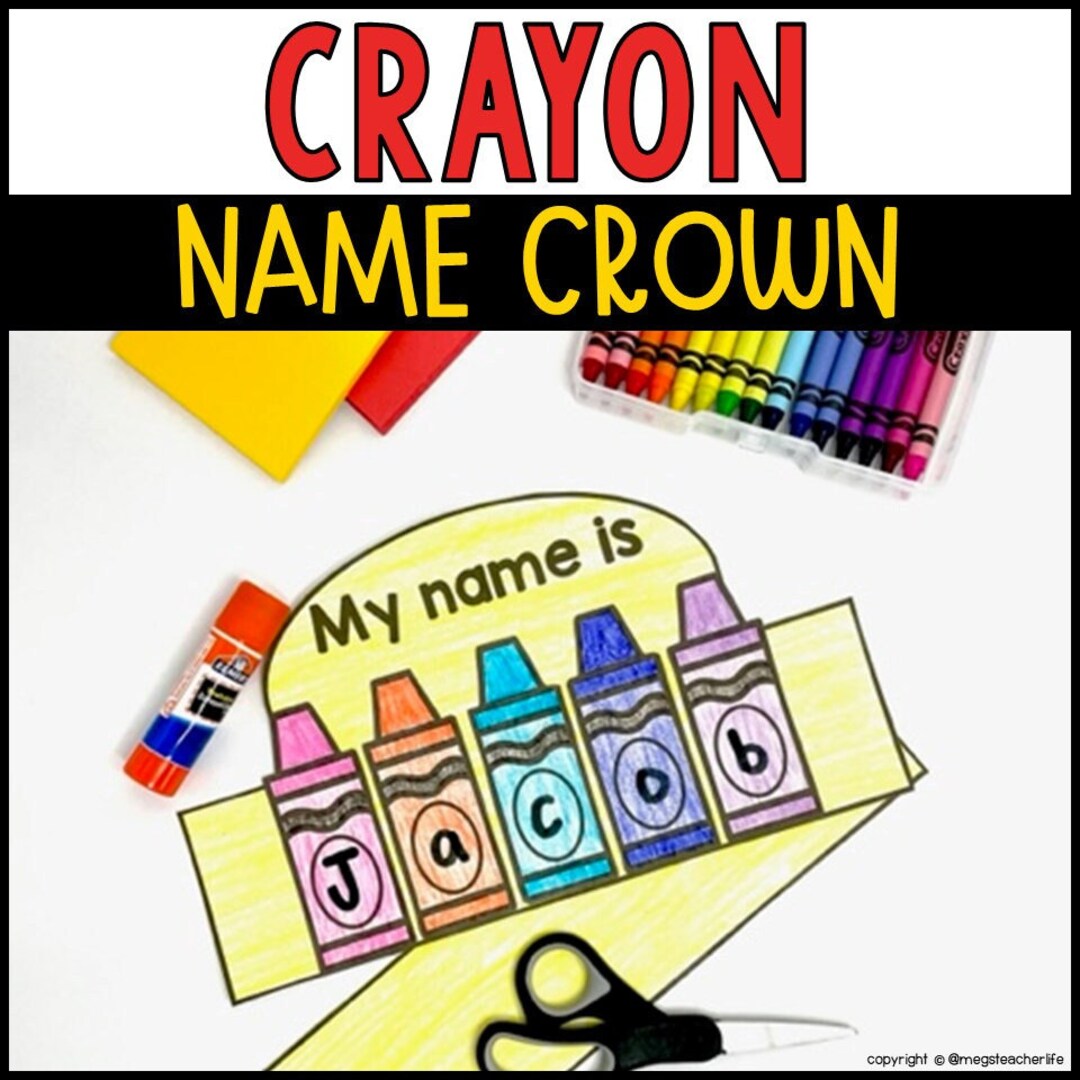 Preschool Name Activity Name Crown Personalized Name Craft Custom Name ...