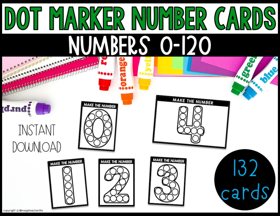 Dot Marker Number Cards | Number Cards | Fine Motor Skills | Number ...