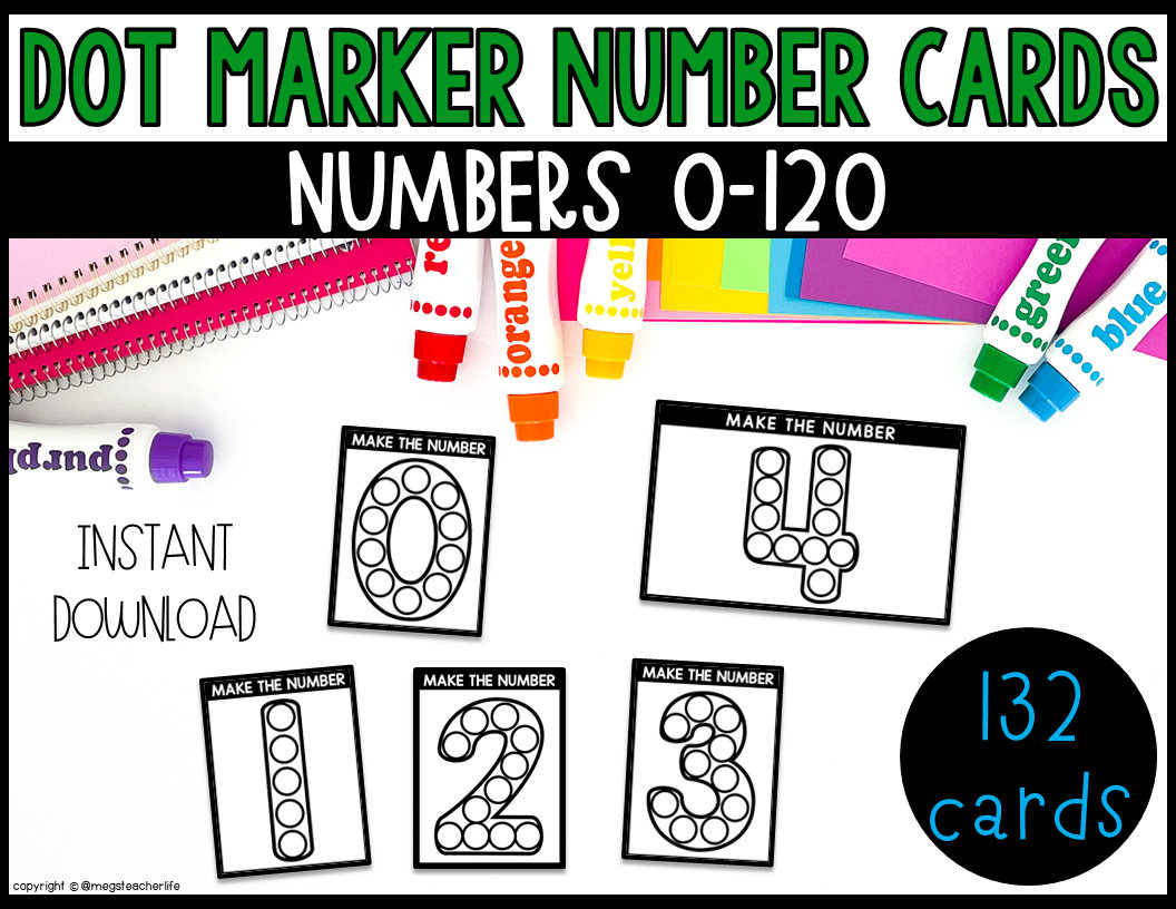 Dot Marker Number Cards | Number Cards | Fine Motor Skills | Number ...