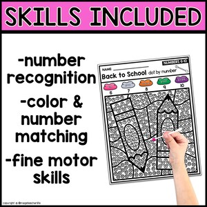 Back to School Color by Number Activity for Preschool | Kindergarten ...
