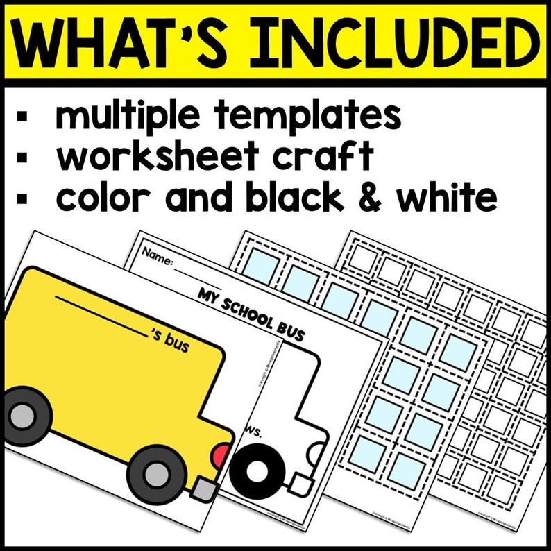 Kindergarten Counting Activity | Bus Craft | Kindergarten Craft ...