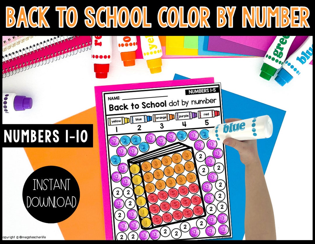 Color by Number Activity for Kindergarten | Dot Marker Worksheets for ...