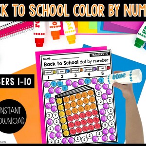 Color by Number Activity for Kindergarten | Dot Marker Worksheets for ...