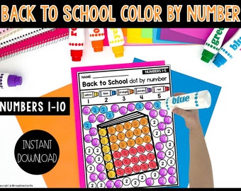Summer Color by Number Activity for Preschool | Dot Marker Worksheets ...