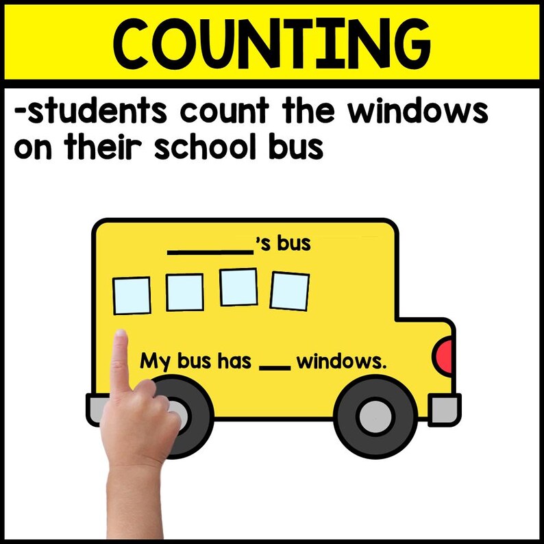 Kindergarten Counting Activity | Bus Craft | Kindergarten Craft ...