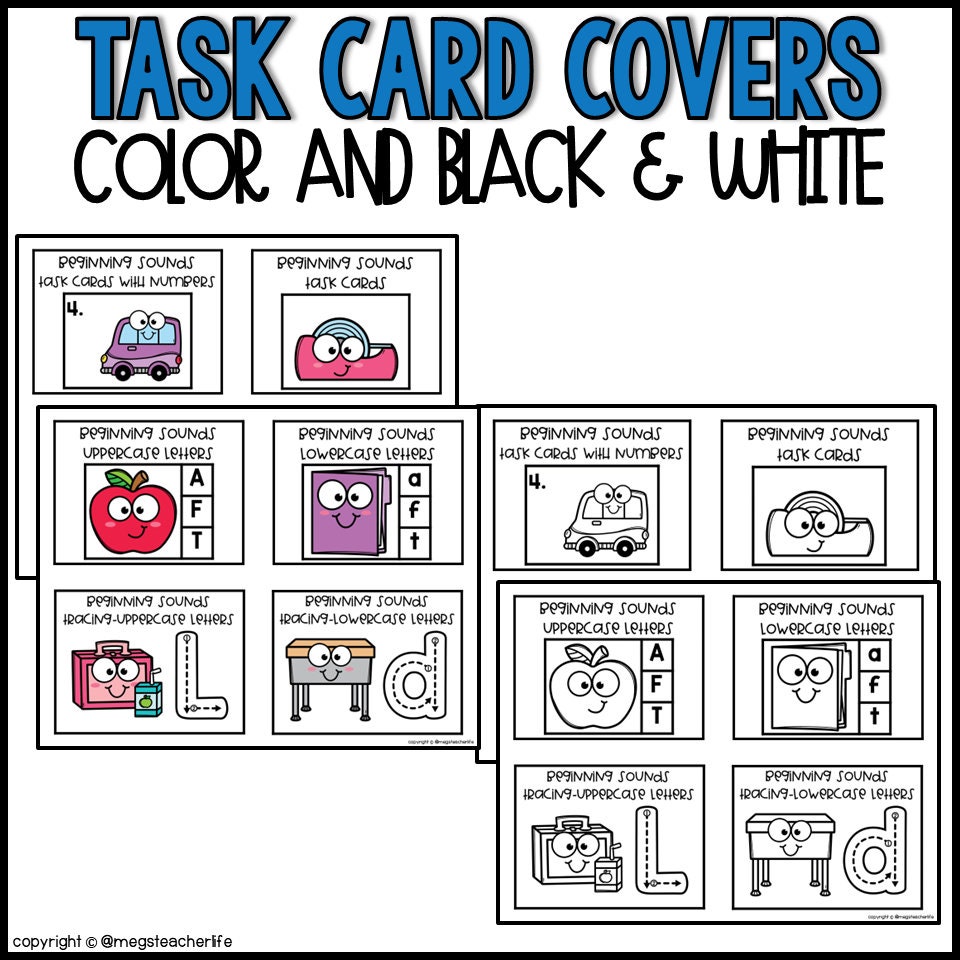 Kindergarten Beginning Letter Sound Task Cards Write the Room ...