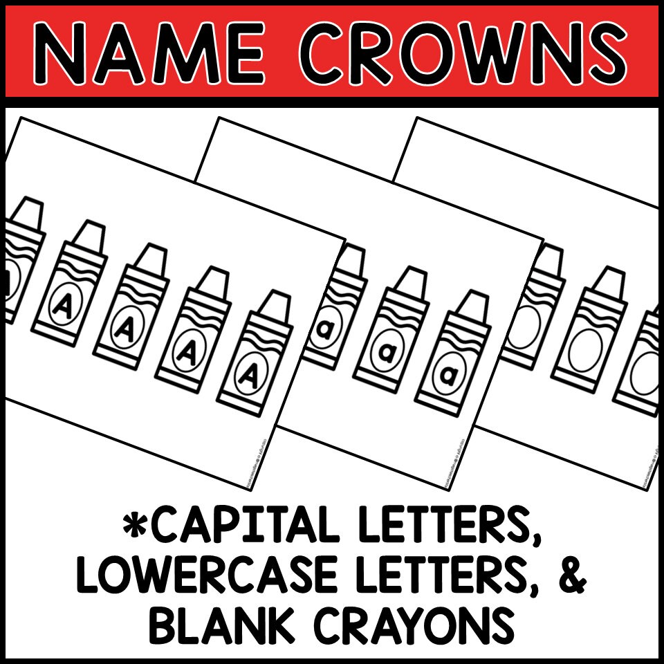 Preschool Name Activity Name Crown Personalized Name Craft Custom Name ...