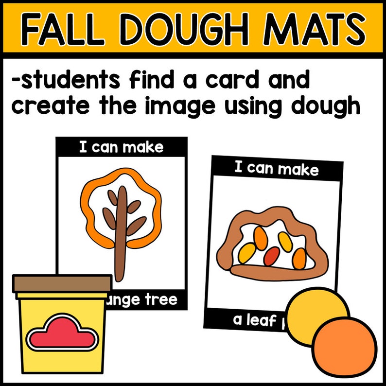 Fall Play Dough Mats - Printable Playdough Activity - Toddler Preschool ...