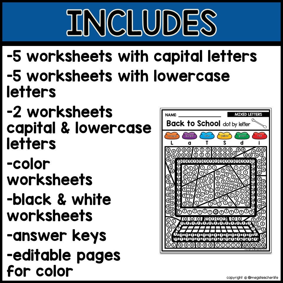 Back to School Color by Letter Activity for Preschool | Kindergarten ...