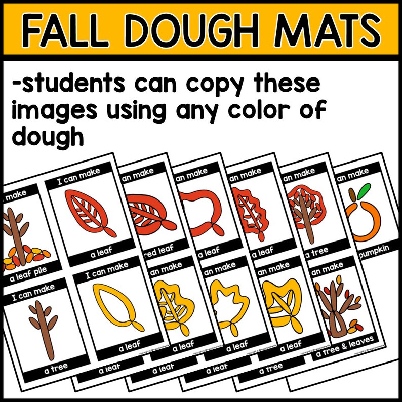 Fall Play Dough Mats - Printable Playdough Activity - Toddler Preschool ...