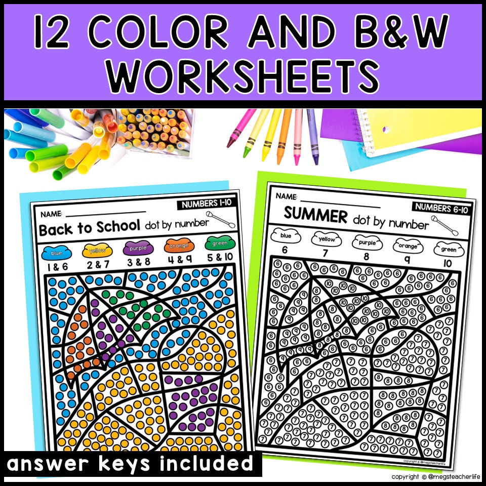 Summer Color by Number Activity for Preschool Kindergarten - Etsy