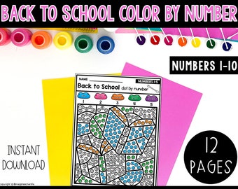 Back to School Color by Letter Activity for Preschool | Kindergarten ...