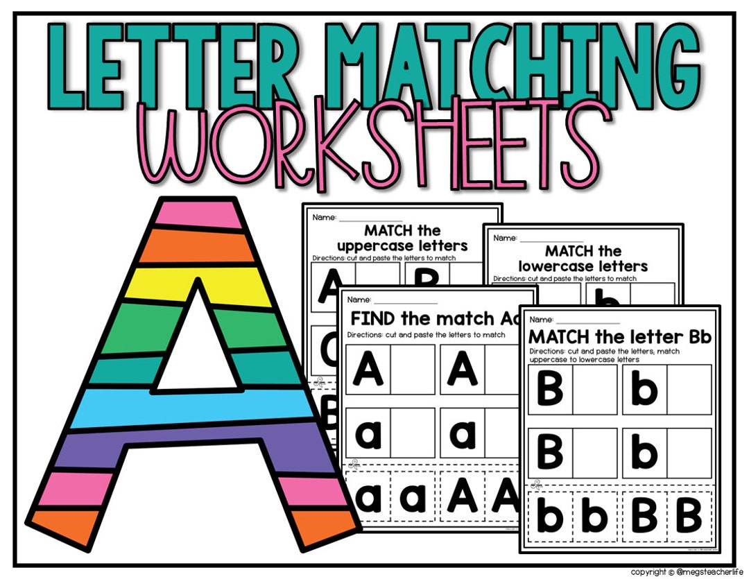 Letter Matching Worksheets | Letter Recognition | Kindergarten ...