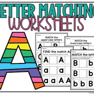 Letter Matching Worksheets | Letter Recognition | Kindergarten ...