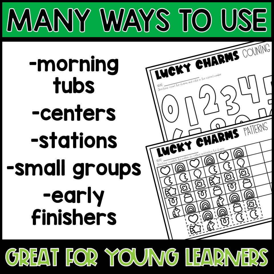 Lucky Charms Math Activities | Counting | Sorting | Graphing | Addition ...