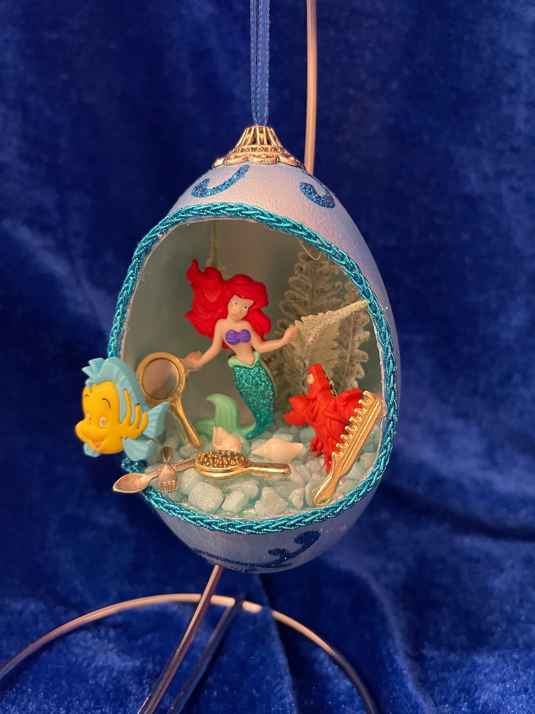 The Little Mermaid Real Goose Egg Diorama Hanging Ornament, Christmas ...